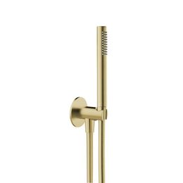 Herzbach Design iX PVD Wannenset 21.914500.1.41 Brass Steel, integriertem Brauseanschlussbogen, Brauseschlauch 1.600mm