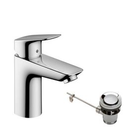 Hansgrohe Logis 100 Waschtischarmatur 71171000 chrom, mit Metall Zugstangen Ablaufgarnítur