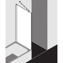 Kermi Diga Seitenwand verk&uuml;rzt DITVD07516VAK 75x160cm, silber hochglanz, ESG klar