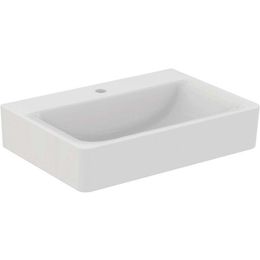 Ideal Standard Connect Cube Waschtisch E810601 mit Hahnloch, ohne &Uuml;berlauf, 65 x 46 cm, wei&szlig;