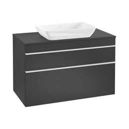 Villeroy & Boch Villeroy und Boch Venticello Waschtisch-Unterschrank A94102PD 95,7 x 60,6 x 50,2 cm, Waschtisch mittig, Griff White, Black Matt Lacquer