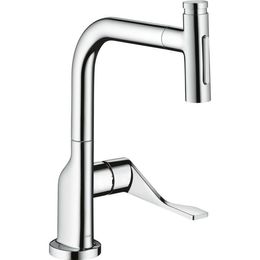Hansgrohe Select Sp&uuml;ltisch-Einhebelmischer 39863000 mit Ausziehbrause, chrom