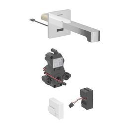 Geberit Brenta Infrarot-Waschtischarmatur 116272211 Wandmontage, Netzbetrieb, UP-Funktionsbox, hochglanz-verchromt, mit Mischer, 17cm