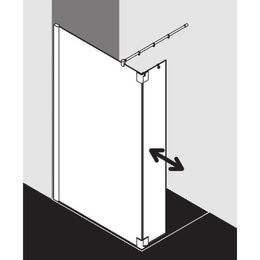 Kermi Pasa XP Seitenwand mit beweglichem Fl&uuml;gel PXT1L10320VPK 103x200cm, silber hochglanz, ESG klar Clean, links, auf Duschplatz