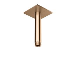Herzbach Design iX PVD Deckenarm 21.964810.2.39 Copper Steel, f&uuml;r Regenbrause, 100mm, mit Rosette 70x70mm