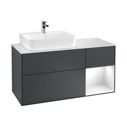 Villeroy & Boch Villeroy und Boch Finion Waschtischunterschrank G151GFHG 120cm, Abdeckplatte white matt, Emotion, Regal links Glossy white lacquer, Midnight Blue Matt Lacquer