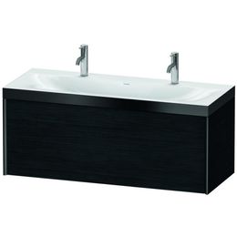 Duravit XViu Waschtisch-Unterschrank XV4613OB216P 120x48cm, 1 Auszug, schwarz matt, Rahmen P, Eiche schwarz