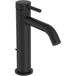 Ideal Standard Ceraline Nuovo H120 Waschtischarmatur BD761XG DN 15, BlueStart, Metall-Ablaufgarnitur, silk black