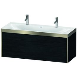 Duravit XViu Waschtisch-Unterschrank XV4613OB116P 120x48cm, 1 Auszug, champagner matt, Rahmen P, Eiche schwarz