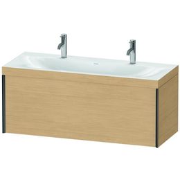 Duravit XViu Waschtisch-Unterschrank XV4613OB230C 120x48cm, 1 Auszug, schwarz matt, Rahmen C, Eiche natur