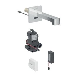 Geberit Brenta Infrarot-Waschtischarmatur 116274211 Wandmontage, Batteriebetrieb, UP-Funktionsbox, hochglanz-verchromt, mit Mischer, 17cm