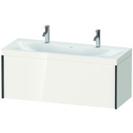 Duravit XViu Waschtisch-Unterschrank XV4613OB222C 120x48cm, 1 Auszug, schwarz matt, Rahmen C, wei&szlig; hochglanz