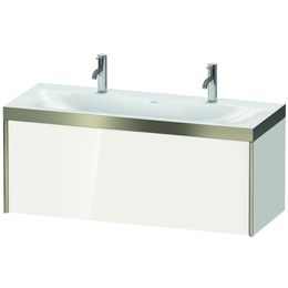 Duravit XViu Waschtisch-Unterschrank XV4613OB122P 120x48cm, 1 Auszug, champagner matt, Rahmen P, wei&szlig; hochglanz