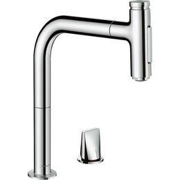 Hansgrohe Metris Select 2-Loch-Küchenmischer 73819000 chrom, 2jet, Ausziehbrause