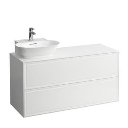 Laufen The new classic Schubladenelement/Sideboard H4060870856271 117,5x60x45,5cm, 2 Schubladen, Handwaschbecken Ausschnitt links, Verkehrsgrau