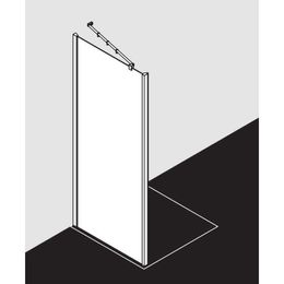 Kermi Filia XP Seitenwand FXUWD10020VUK 100 x 200 cm, silber hochglanz, ESG SR Opaco, auf Duschwanne
