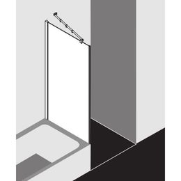 Kermi Filia XP Seitenwand FXTVD08017VYK 80 x 175 cm, silber hochglanz, ESG SR Opaco Clean, verk&uuml;rzt neben Badewanne