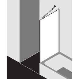 Kermi Filia XP Seitenwand FXTVD07517VPK 75x175cm, silber hochglanz, ESG klar Clean, verk&uuml;rzt neben Badewanne