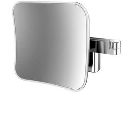 Emco evo LED-Rasier-/Kosmetikspiegel 109506050 chrom, Vergr&ouml;&szlig;erung 5-fach, 209 mm, 2-armig, eckig
