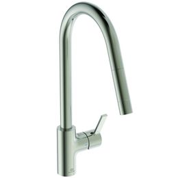 Ideal Standard Gusto K&uuml;chenarmatur BD414GN silver storm, mit hohem Rohrauslauf und herausziehbarer Handbrause