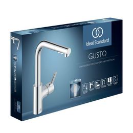 Ideal Standard Gusto K&uuml;chenarmatur BD420AA chrom, mit Rohrauslauf und herausziehbarer 2-Funktionshandbrause