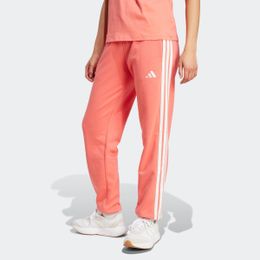 Sporthose adidas Sportswear "W 3S FT CF PT", Damen, Gr. L, N-Gr, weiß (semi turbo, weiß), Obermaterial: 55% Baumwolle, 36% Polyester, 9% Viskose, Hosen, Reguläre Passform, mittelhoher Bund, weiches French Terry Material