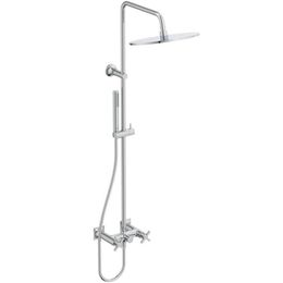 Ideal Standard Joy Neo Zweigriff-Duschsystem BD158AA mit Einhebel-Brausearmatur, Kreuzgriffe, chrom
