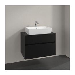 Villeroy & Boch Villeroy und Boch Collaro Waschtischunterschrank C12400VL 80x54,8x50cm, Waschtisch mittig, volcano black