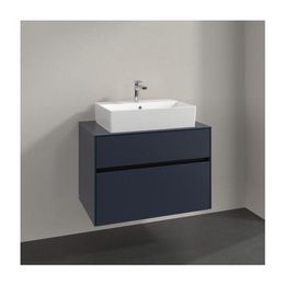Villeroy & Boch Villeroy und Boch Collaro Waschtischunterschrank C12400VQ 80x54,8x50cm, Waschtisch mittig, marine blue