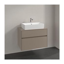 Villeroy & Boch Villeroy und Boch Collaro Waschtischunterschrank C12400VM 80x54,8x50cm, Waschtisch mittig, taupe