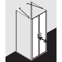 Kermi Liga Pendelt&uuml;r in Nische LIPTD105181PK 105x185cm, silber mattglanz, ESG klar Clean, auf Duschwanne