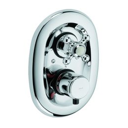Kludi 1926 Fertigmontageset 517200520 Unterputz-Thermostat, Kreuzgriff, mit Absperrventil, chrom