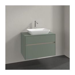 Villeroy & Boch Villeroy und Boch Collaro Waschtischunterschrank C108B0AF 80x54,8x50cm, Waschtisch mittig, LED-Beleuchtung 5,7 W, soft green