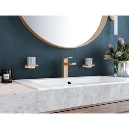 Hansgrohe Metropol Waschtisch-Einhebelmischer 32507140 Ausladung 135 mm, Push-Open Ablaufgarnitur, brushed bronze