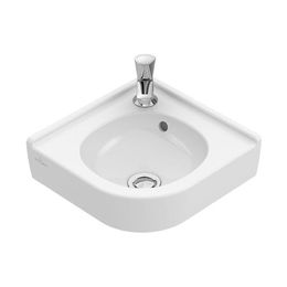 Villeroy & Boch Villeroy und Boch O.NOVO Compact Eck-Handwaschbecken 73103201 32 cm Schenkell&auml;nge, 1 Hahnloch, &Uuml;berlauf, wei&szlig;