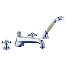 Kludi 1926 Wannen 4 Loch Armatur 515250520 chrom, niedriger Auslauf 220 mm