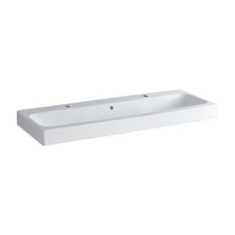 Geberit iCon Waschtisch 124020000 120 x 48,5 cm, mit 2 Hahnl&ouml;chern, wei&szlig;, mit &Uuml;berlauf