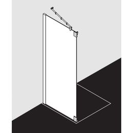 Kermi Pasa XP Seitenwand f Pendelt&uuml;r 1-fl. und Festfeld PXTFL10320VPK 103x200cm, silber hochglanz, ESG klar Clean, links, auf Duschplatz