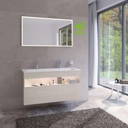 KEUCO Stageline Waschtisch-Unterschrank 32882180100 120 x 62,5 x 49 cm, Dekor Cashmere, Glas Cashmere klar, mit Elektrik