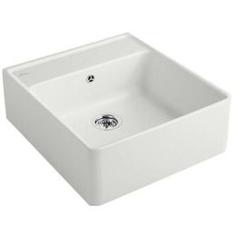 Villeroy & Boch Villeroy und Boch Sp&uuml;lstein Einzelbecken 632061SM Ablaufgarnitur, Handbet&auml;tigung, Befestigungssatz, Steam
