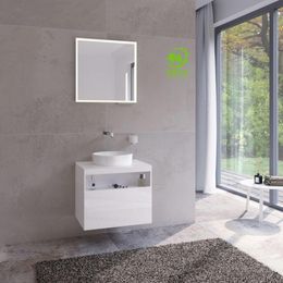 KEUCO Stageline Waschtisch-Unterschrank 32853300000 65 x 55 x 49 cm, Dekor wei&szlig;, Glas wei&szlig; klar, ohne Elektrik