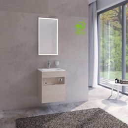 KEUCO Stageline Waschtisch-Unterschrank 32842180000 50 x 62,5 x 49 cm, Dekor Cashmere, Glas Cashmere klar, ohne Elektrik