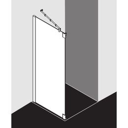 Kermi Pasa XP Seitenwand f Pendelt&uuml;r 1-fl. und Festfeld PXTFL07820VPK 78x200cm, silber hochglanz, ESG klar Clean, links, auf Duschplatz