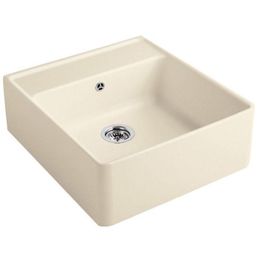 Villeroy & Boch Villeroy und Boch Sp&uuml;lstein Einzelbecken 632062FU Ablaufgarnitur, Exzenterbet&auml;tigung, Befestigungssatz, Ivory