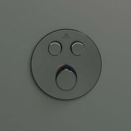 Ideal Standard CeraTherm Navigo Fertigmontageset A7296A5 rund, 2 Entnahmen, f&uuml;r Unterputz-Brausethermostat, magnetic grey