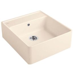 Villeroy & Boch Villeroy und Boch Sp&uuml;lstein Einzelbecken 632061FU Ablaufgarnitur, Handbet&auml;tigung, Befestigungssatz, Ivory