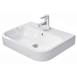 Duravit Happy D.2 Aufsatz Waschbecken 2315600000 60 x 47,5 cm, weiss, mit &Uuml;berlauf und Hahnlochbank