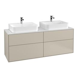 Villeroy & Boch Villeroy und Boch Finion Waschtischunterschrank G18100HH 160x60,3cm, Emotion, Abdeckplatte white matt, Sand Matt Lacquer