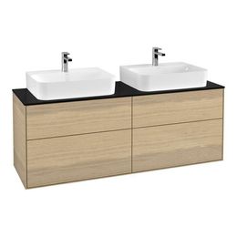 Villeroy & Boch Villeroy und Boch Finion Waschtischunterschrank G18200PC 160x60,3cm, Emotion, Abdeckplatte black matt, Oak Veneer