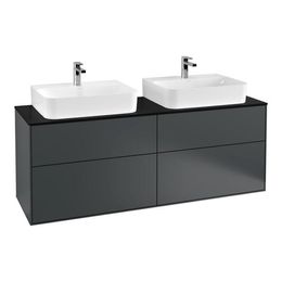 Villeroy & Boch Villeroy und Boch Finion Waschtischunterschrank G18200HG 160x60,3cm, Emotion, Abdeckplatte black matt, Midnight Blue Matt Lacquer